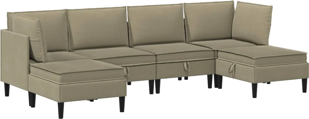 Sada nábytku do obývacího pokoje 6 ks Khaki Textil 3413797
