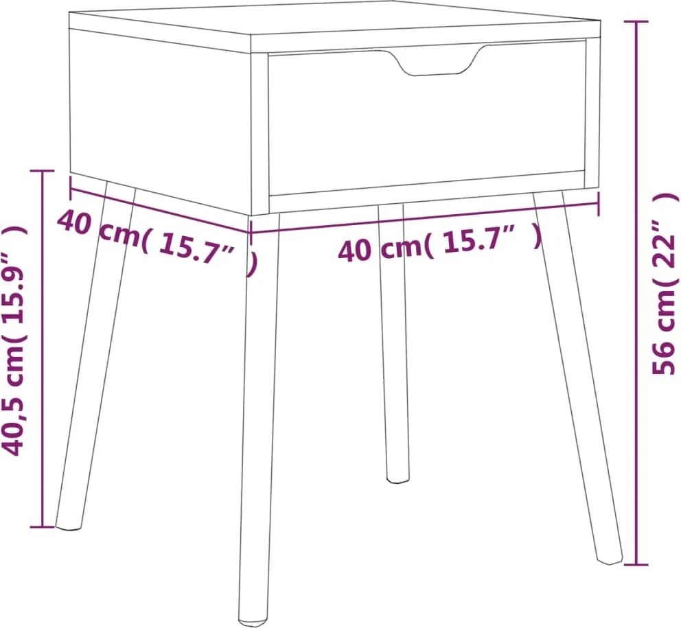 vidaXL Noční stolek 40 x 40 x 56 cm dřevotříska [326797] Barva: Betonová šedá