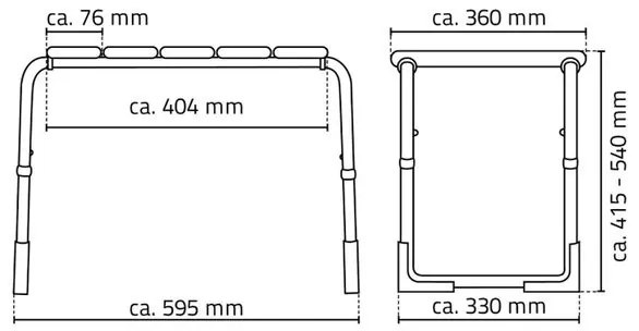 Ridder koupelnová stolička, výškově nastavitelná, černá A172110