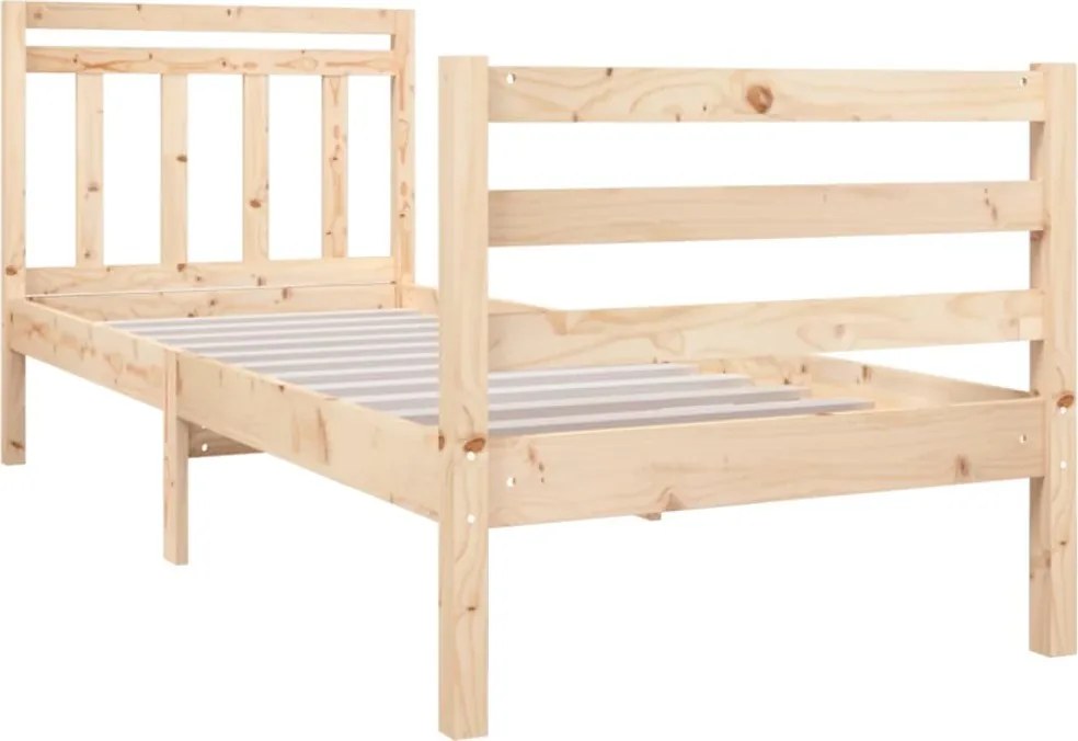 vidaXL Rám postele masivní dřevo 90 x 190 cm Single [3100621] Barva: Bílá