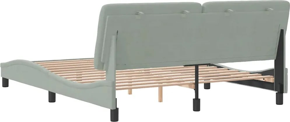Rám postele bez matrace světle šedý 160 x 200 cm samet 3207929