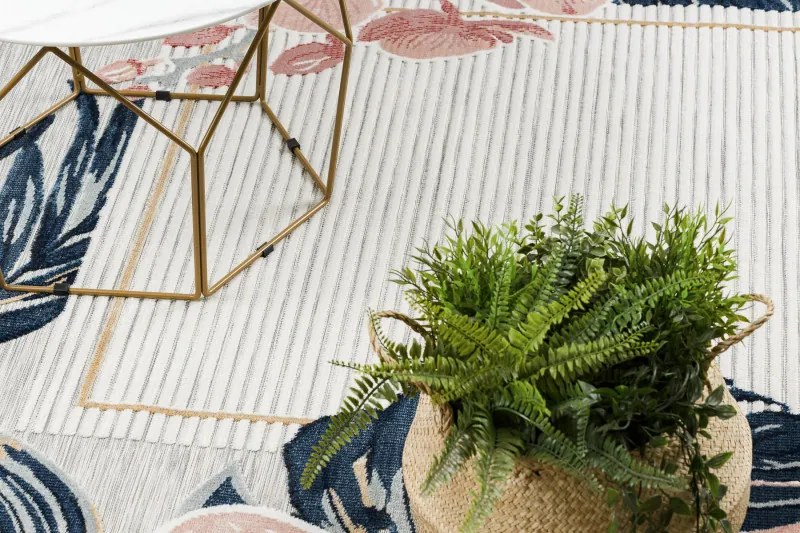 Dywany Łuszczów, Kusový koberec Botanic 65240 Flamingo grey – na ven i na doma, 157x220, vícebarevná, chodba / předsíň