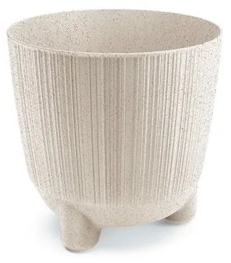 PROSPERPLAST Květináč - RYFO N Eco Wood Průměr: 14,5 cm, Barva: naturo