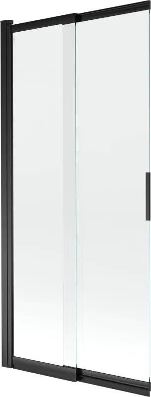 Mexen Fox vana zástěna 2-křídlový posuvný 85 x 150 cm, transparentní, černá - 891-085-002-70-00