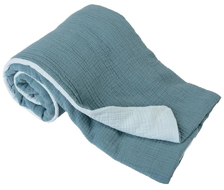Dětská deka Muslin tyrkysová modrá 75x100 cm