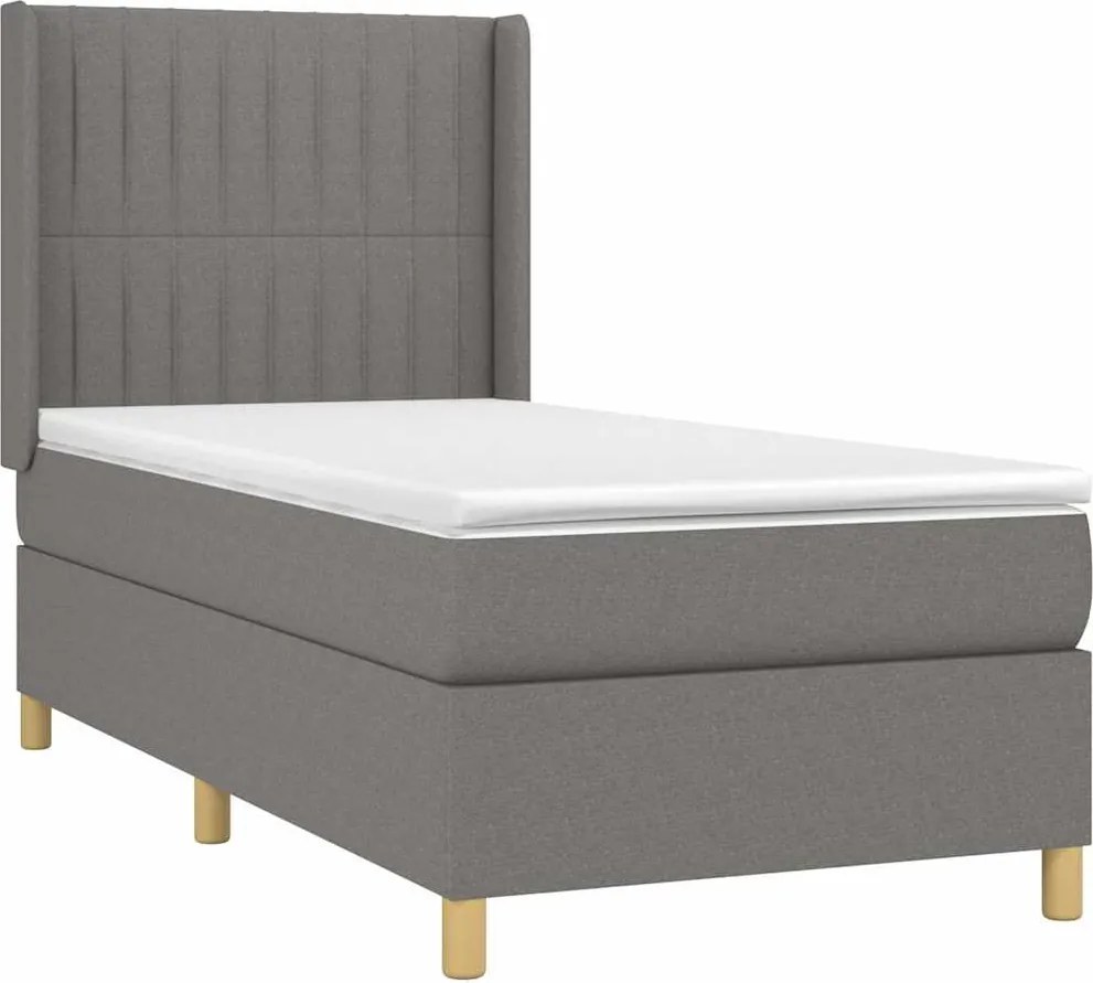 Box spring postel s matrací tmavě šedá 90x190 cm textil 3132114