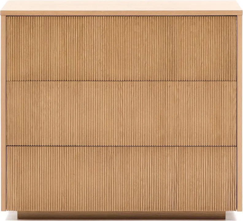 Komoda v dekoru dubu v přírodní barvě 90x79x50 cm Helvine – Kave Home