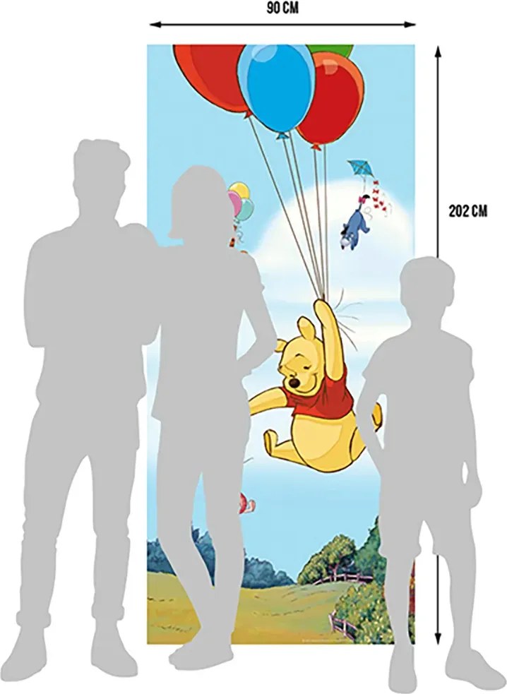 Dětská vliesová fototapeta na zed' Létající Medvídek Pú, Disney | 90 x 202 cm | DFTDNV 5461