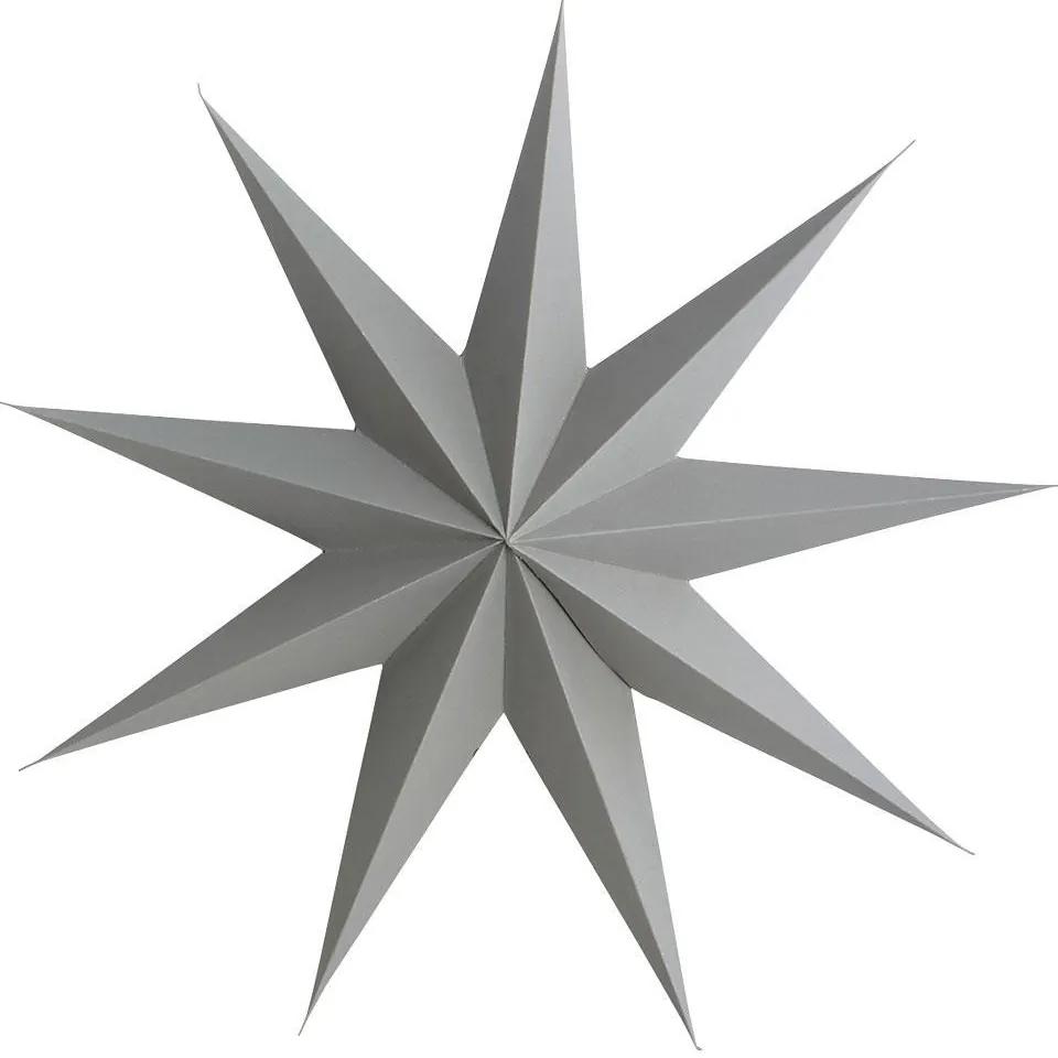 House Doctor Závěsná hvězda Grey 45 cm, šedá barva, papír
