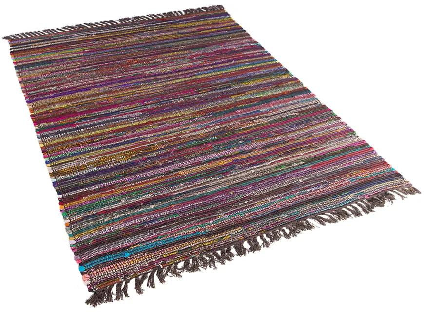 Krátkovlasý tmavý barevný bavlněný koberec 140x200 cm - DANCA