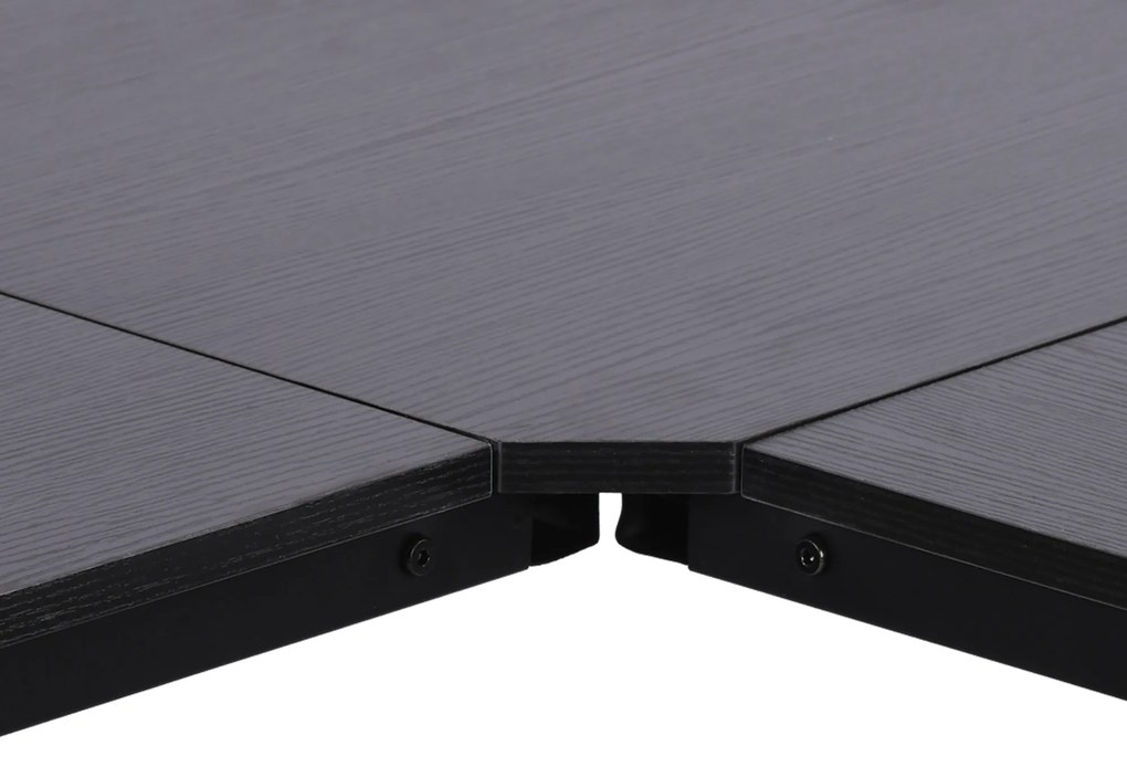Počítačový stůl HOMCOM Rohový stůl ve tvaru L 150x150x76cm MDF černý, moderní rohový stůl pro kancelář a domácí pracovnu