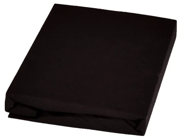 Vesna | Prostěradlo mako bavlna jersey černé 140-160x200 cm