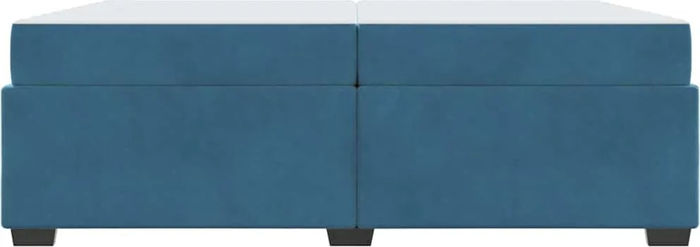 Rám postele s matrací Tmavě modrá 200 x 200 cm textil 3399312