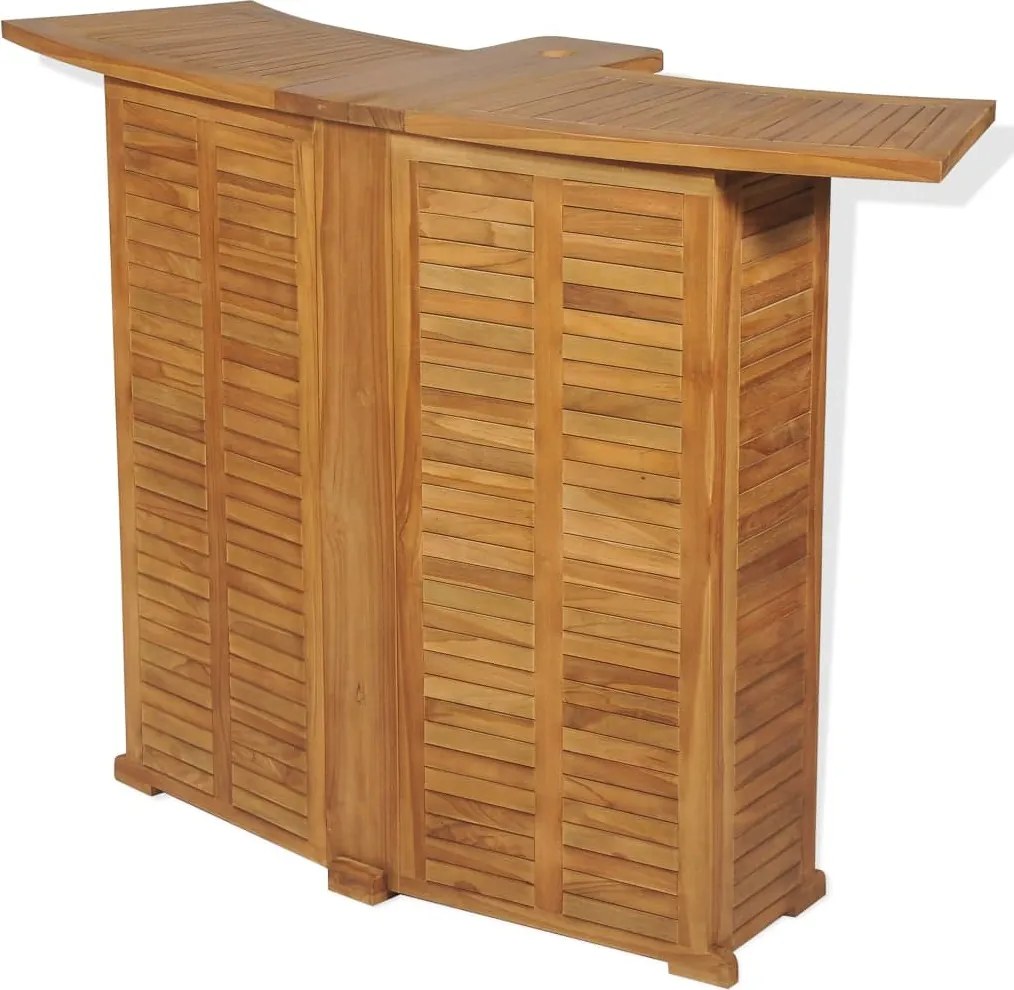 vidaXL Skládací barový stolek 155 x 53 x 105 cm masivní teakové dřevo [43804]