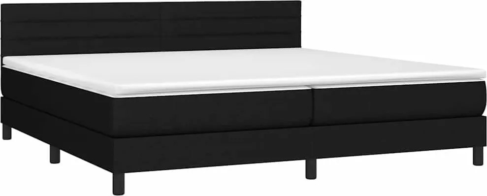 Box spring postel s matrací a LED černá 200x200 cm textil 3133263