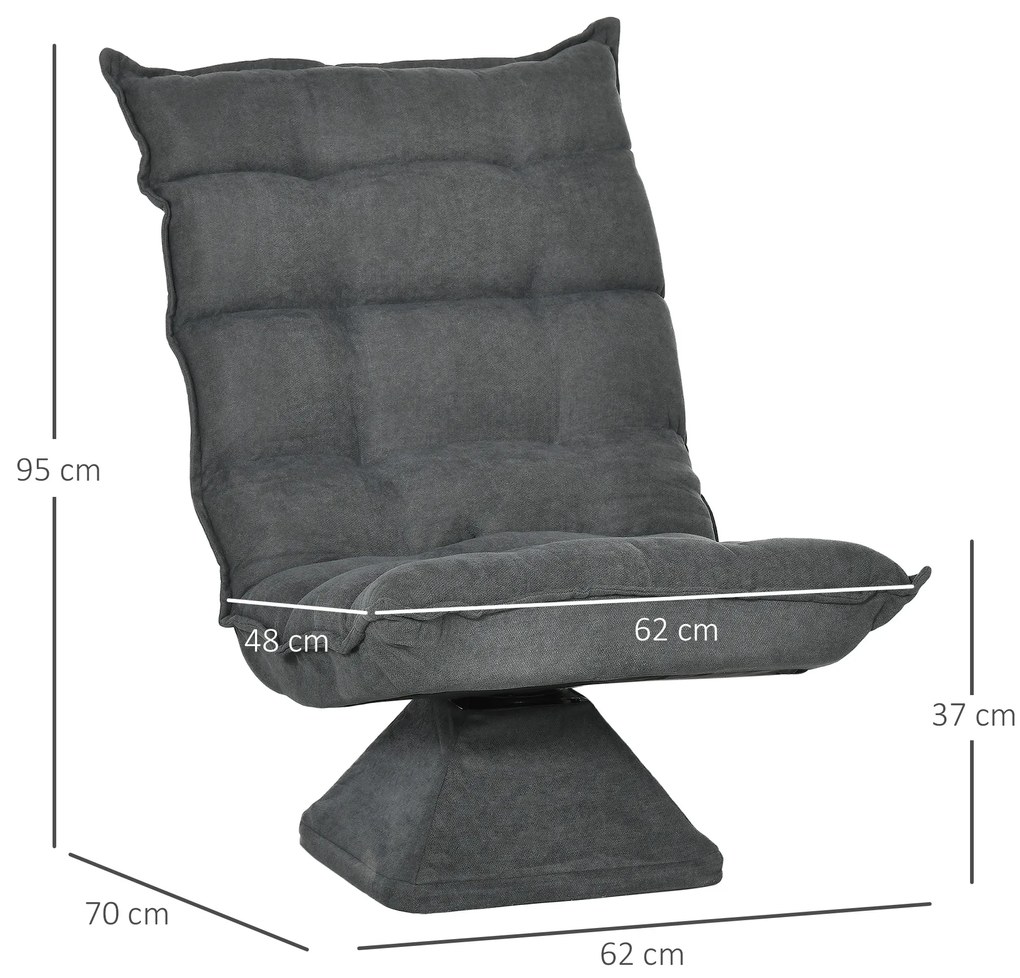 HOMCOM Polohovatelné relaxační křeslo šedé 839-423V00GY