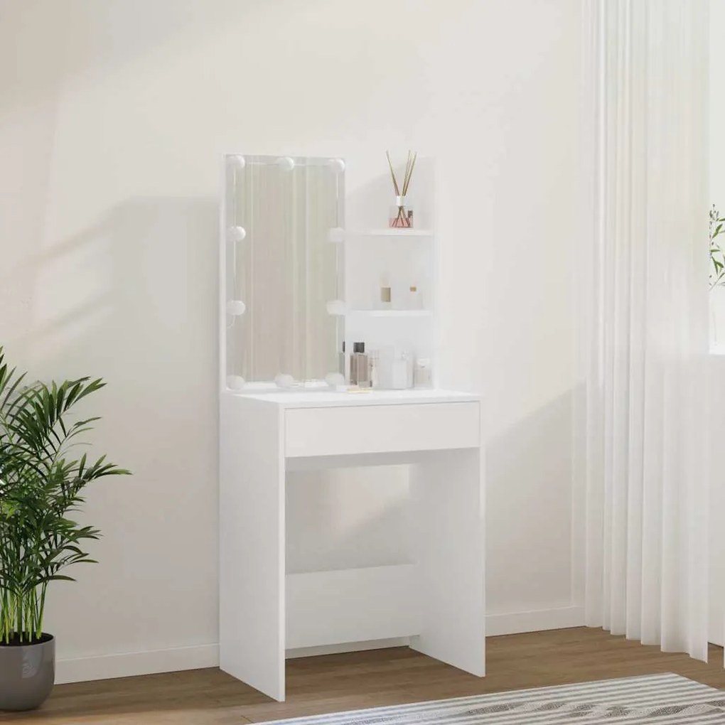 vidaXL Toaletní stolek s LED 60 x 40 x 140 cm [808832] Barva: Bílá