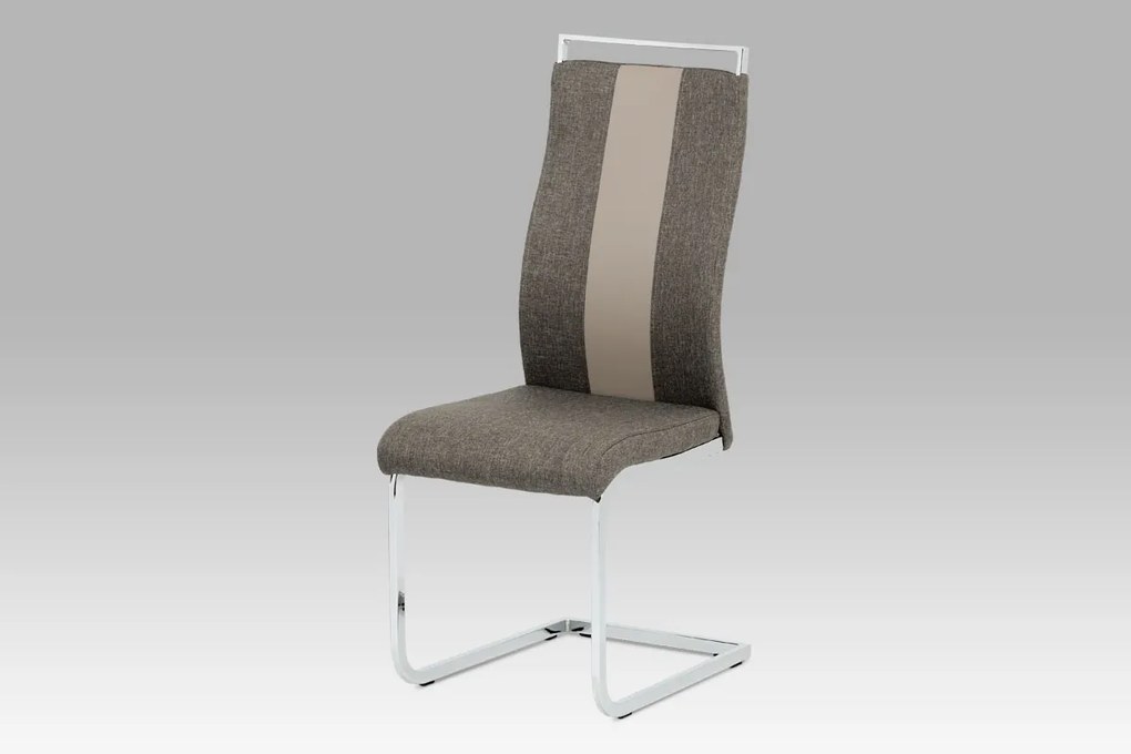 Artium Jídelní židle lanýžová látka + koženka / chrom -  DCL-449 LAN2