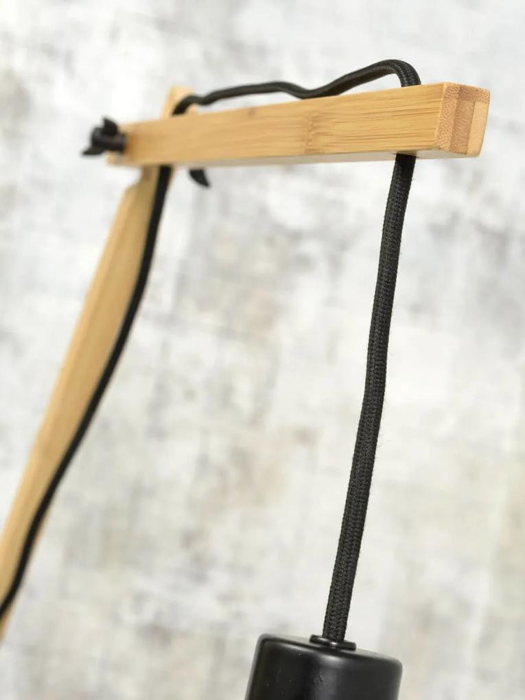 Nástěnná lampa bali bambus s přírodní, černá MUZZA