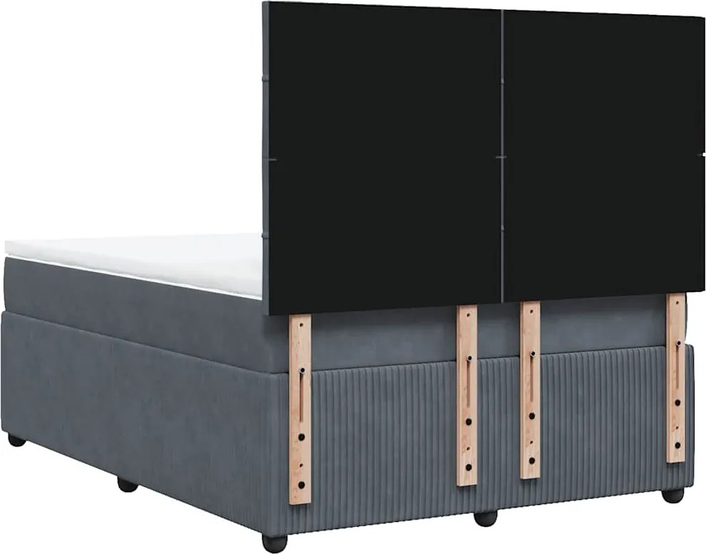 Box spring postel s matrací tmavě šedá 140x200 cm samet 3292359