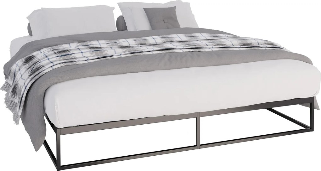 Kovová postel Scala 200x180x25 cm – černá