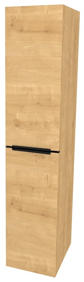 Mereo Mereo, Mailo, koupelnová skříňka vysoká 170 cm, černé madlo, Multidecor, CN594LPBDARL