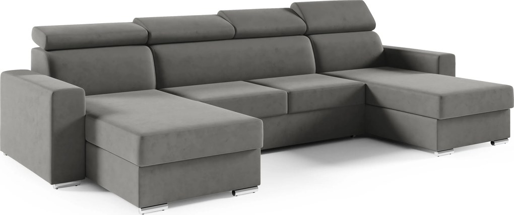 Eka Rohová sedačka ADELA U, 325 cm Barva látky: Světle šedá (Kronos 53)
