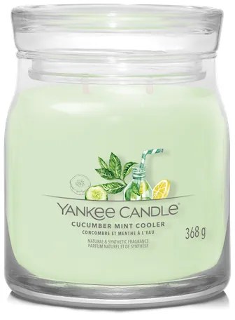 Yankee Candle vonná svíčka Signature ve skle střední Cucumber Mint Cooler 368g