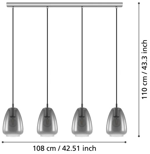 Eglo 98616 - Lustr na lanku ALOBRASE 4xE27/40W/230V