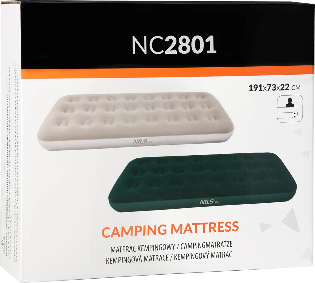 NC2801 ZELENÁ NAFUKOVACÍ MATRACE 191X73X22 CM NILS CAMP