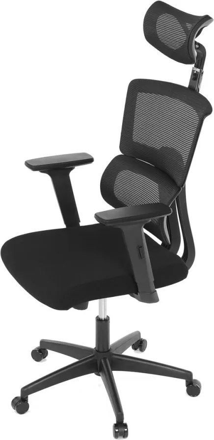 Kancelářská židle KA-B1025 BK, houpací mechanismus, černá síťovina (63 x 68) cm