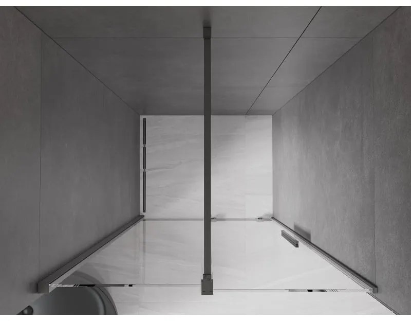Mexen Velar, posuvné dveře do otvoru 110x200 cm, 8mm čiré sklo, grafitová matná, 871-110-000-01-66