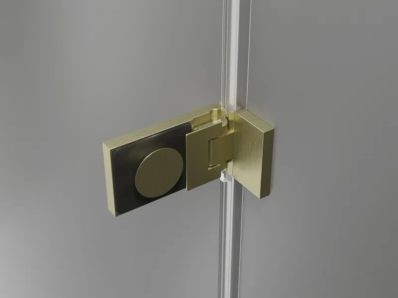 Mexen Lunar-F, L skládací levé sprchové dveře 120 cm, 8mm čiré sklo, zlatý matný profil, 836SL-120-050-55-00-L