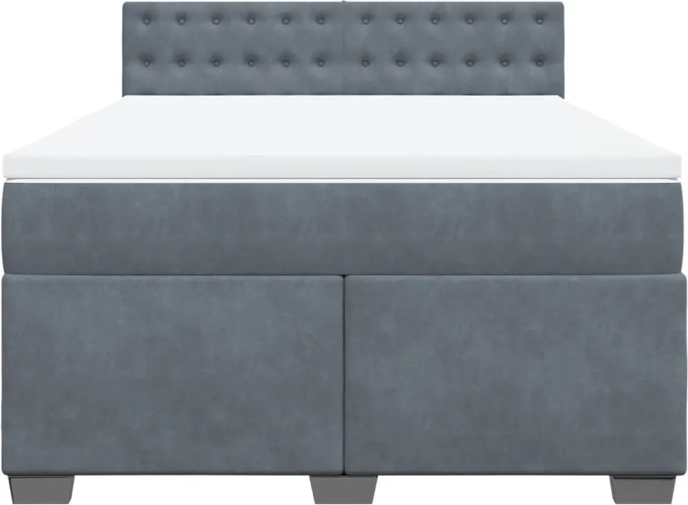 Box spring postel s matrací tmavě šedá 160x200 cm samet 3288667