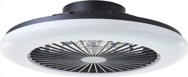 Brilliant G60020/06 Stmívatelné LED svítidlo SALERNO ČERNÉ & reverzn VENTILÁTOR + funkce LED