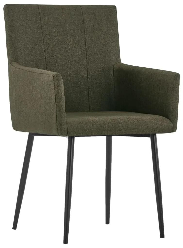 Jídelní židle s područkami 6 ks hnědé textil - Default Title