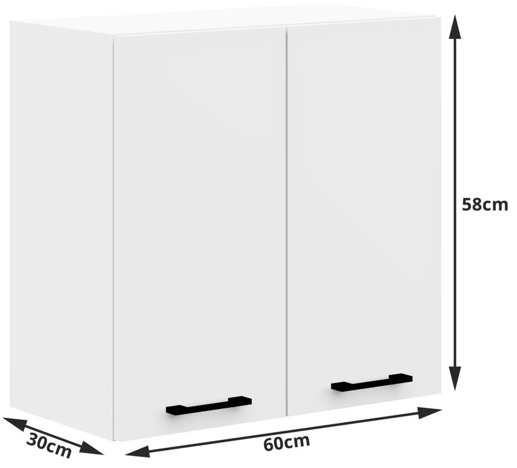 Kuchyňská skříňka Olivie W II 60 cm - bílá závěsná