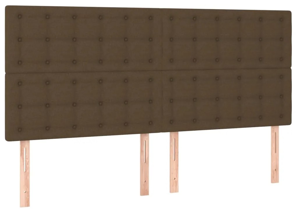 Čelo postele tmavě hnědé 160x5x118/128 cm látkové 3116775