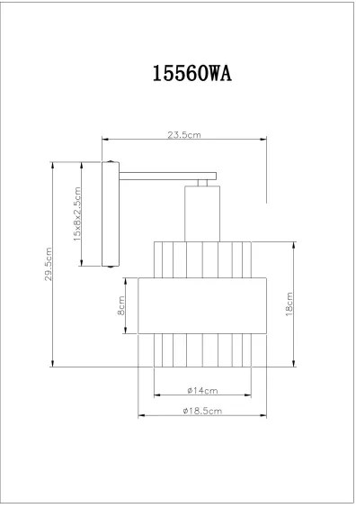 Globo 15560WA - Nástěnné svítidlo MILLEY 1xE27/60W/230V