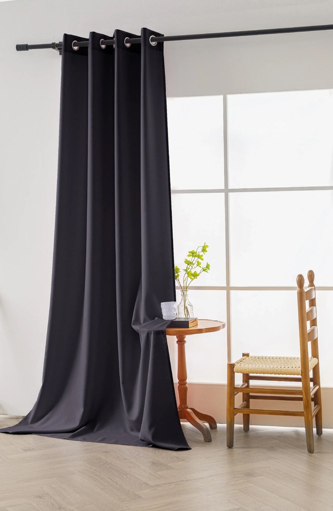 Závěs OXFORD LIGHT 140x250 cm, tmavě šedý Zavěšení: Řasící páska
