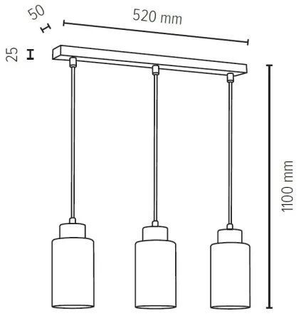 Spot-Light 1720374 - Lustr na lanku BOSCO 3xE27/60W/230V