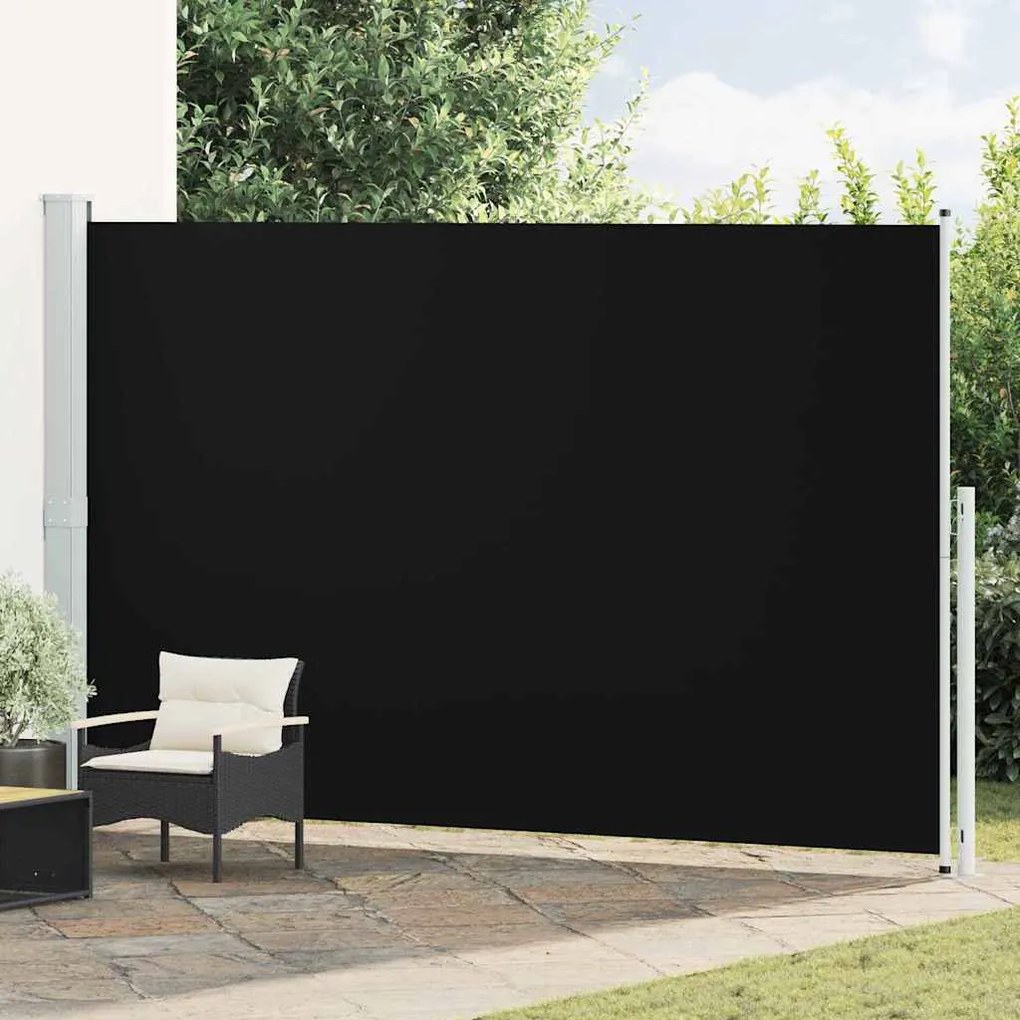 Zatahovací boční markýza/zástěna 220 x 514 cm černá 313429
