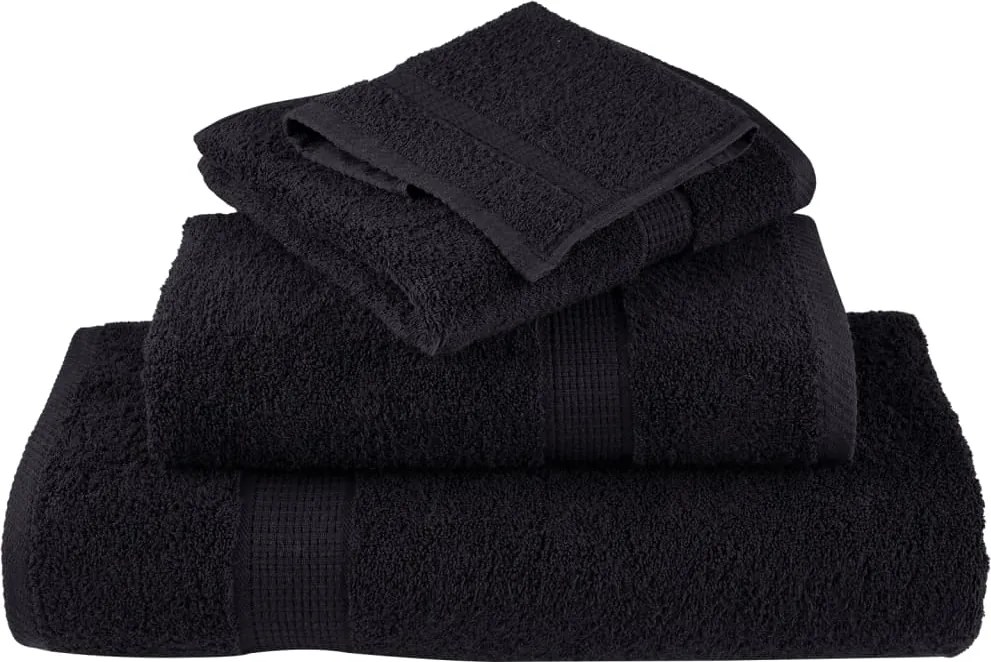12dílná sada ručníků Premium SOLUND černá 600 g/m² 137582