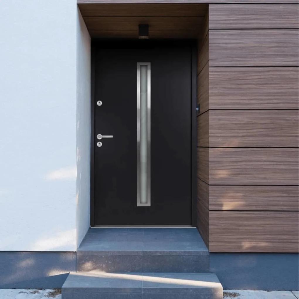 vidaXL Vchodové dveře 90 x 200 cm hliník [3190549] Barva: Bílá