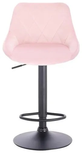 Barová židle SALVADOR - pudrově růžová na černé podstavě
