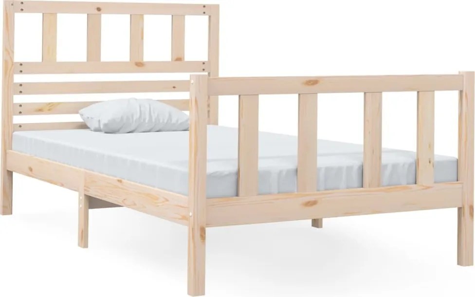 vidaXL Rám postele 90 x 190 cm Single masivní dřevo [3101121] Barva: Bílá