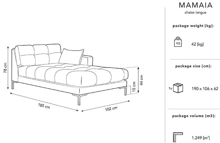 MUZZA Lenoška mamaia pravá 185 cm samet modrá