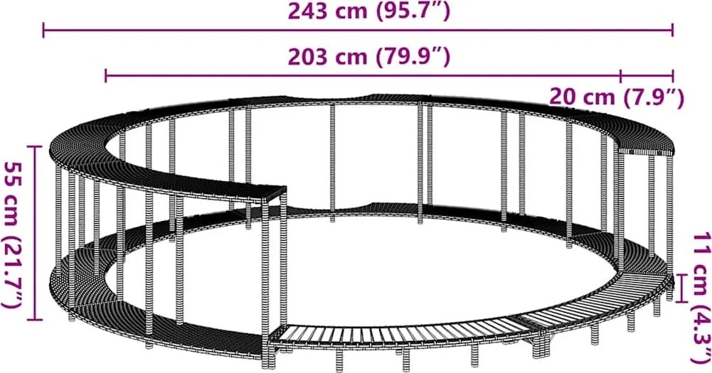 vidaXL Okolí vířivky s úložným prostorem a dřevěným schůdkem polyratan [365611] Barva: Černá