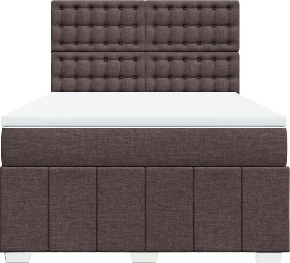 Box spring postel s matrací tmavě hnědá 140x200 cm textil 3291708