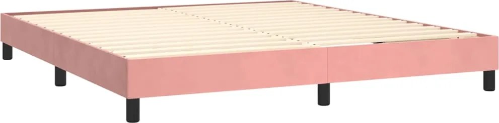 Box spring postel s matrací růžová 160x200 cm samet 3141556